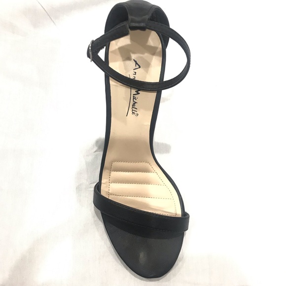 Anne Michelle | Shoes | Anne Michelle Black Strap Sandal Heel Size 85 ...